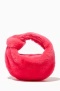 Buy Bottega Veneta Red Mini Jodie Bag in Shearling Online for Women ...