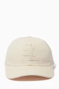 Buy SAINT LAURENT White SL Baseball Cap in Cotton Canvas for WOMEN in ...