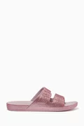 Buy Freedom Moses Pink Isla Glitter Slide Sandals in Rubber for WOMEN ...