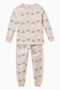 Buy Multicolour Floral Print Pyjamas Set in Cotton Fleece for Girls in ...