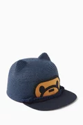 Buy A Bathing Ape Blue Baby Milo Blade Cap in Woven Raffia Online for ...