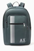 Buy Armani Exchange Green AX Logo Backpack in Faux Leather for Men in ...