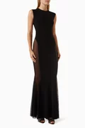 Buy Norma Kamali Black Sleeveless Fishtail Gown in Mesh and Poly-lycra for Women in Saudi | Ounass
