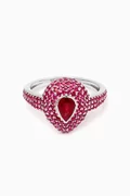 Buy Maison H Jewels Pink Pinky Ruby MQ Ring in 18kt White Gold for ...