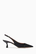 Buy Malone Souliers Black Jama 45 Slingback Pumps in Jacquard Online ...