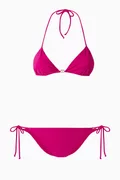 Buy Valentino Garavani Purple Triangle Bikini Set in Lycra Online for ...