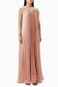 Buy Anaya Collection Gold Emily Embellished Maxi Dress Online for Women ...