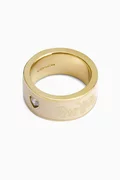 Buy Coach White Horse & Carriage Enamel Band Ring in Gold-plated Brass ...