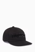 Buy Emporio Armani Black EA Baseball Hat in Cotton Online for Women ...