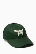 Buy MCM Green Essential Logo Cap in Cotton Twill Online for Men ...