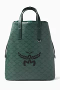 Buy MCM Green Medium Himmel Backpack in Lauretos Monogram Canvas Online ...