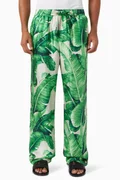 Buy Dolce & Gabbana Multicolour Banana Tree Print Pants in Silk Online ...