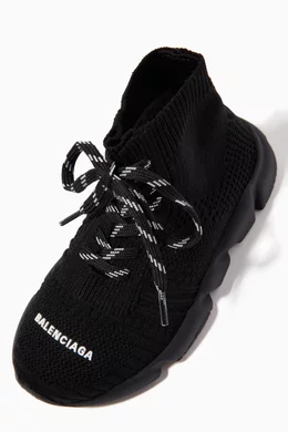 balenciaga black speed lace up sneakers