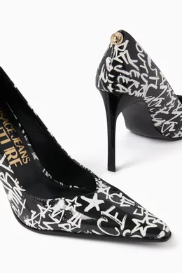 Claire graffiti leather pump