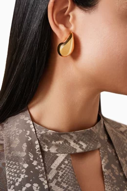 Buy Bottega Veneta Gold Small Drop Earrings in 18kt Gold plated Sterling Silver For Women Online Ounass Saudi