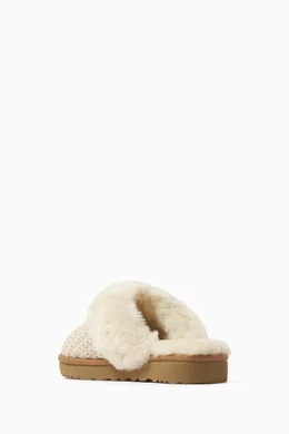 Buy UGG White Cozy Crochet Slippers in Sheepskin For Women Online Ounass Saudi