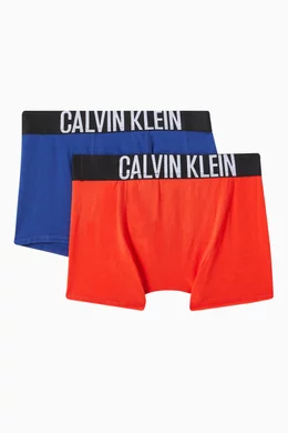 Buy Calvin Klein Blue Logo Boxer Briefs in Stretch Cotton jersey Set of 2 For Boys Online Ounass Saudi