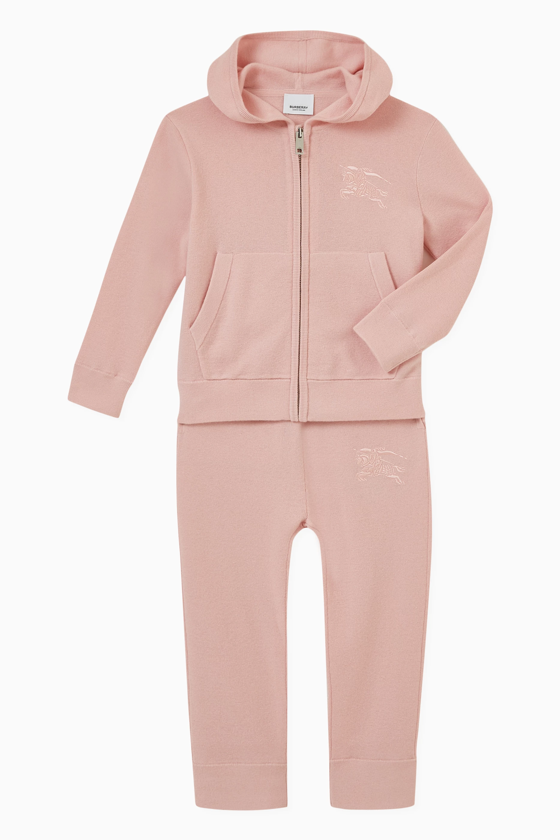 Buy Burberry Pink Logo Hoodie in Cotton For Girls Online Ounass Saudi