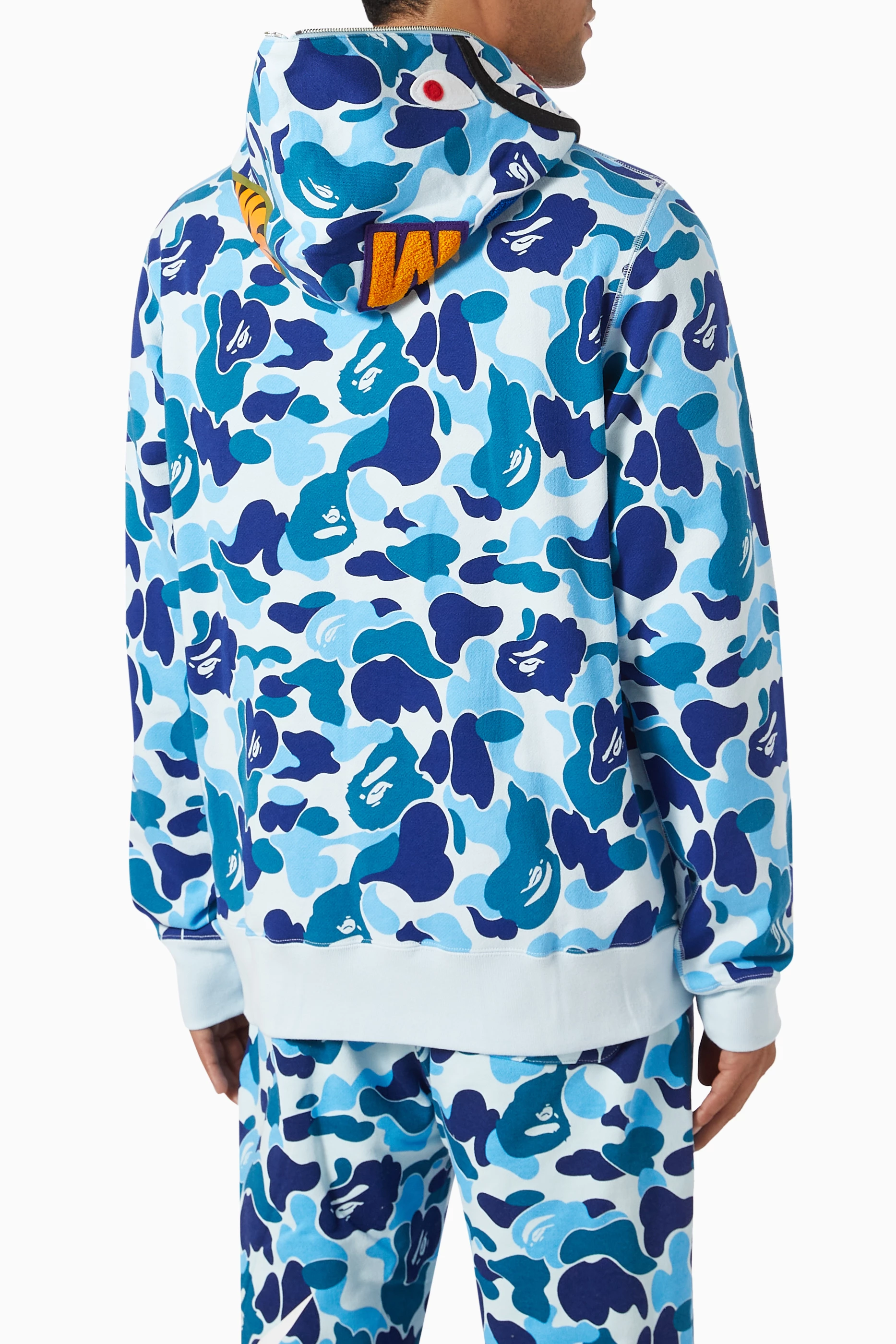 bape pullover hoodie blue
